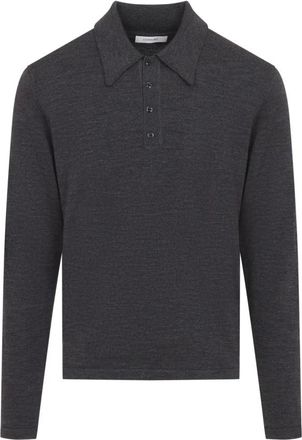 Christophe Lemaire Homme, Pulls, Gris, Taille: L Pull Polo Tricot&eacute; Manches Longues