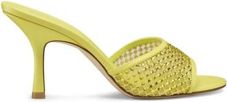 Stuart Weitzman Femme, Chaussures, Jaune, Taille: 40 1/2 EU Bareitall Shine Slide 85