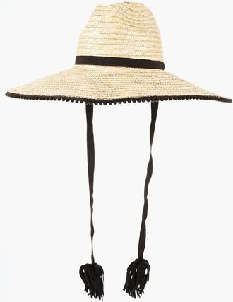 MONTEGALLO Straw Hat LADY With Fringed Strap size M