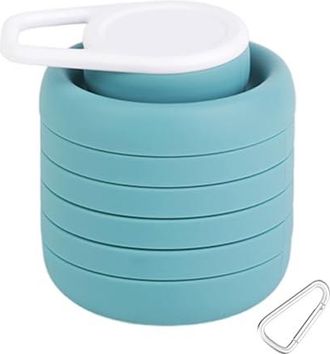 Generico Sghtil Tasse &agrave; caf&eacute; portable en silicone - 600 ml Bouteille deau portable en silicone de qualit&eacute; alimentaire avec couvercles pour avion, camping, voya