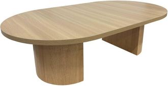 Oviala Moderner ovaler Couchtisch 120 cm heller Holzeffekt