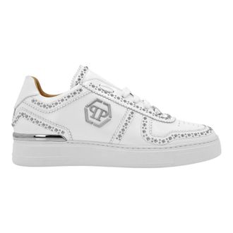 Philipp Plein Homme, Chaussures, Blanc, Taille: 44 EU Leather Lo-Top Baskets