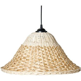 Beliani Lampe Suspendue Boho Abat-jour Tress&eacute; Main en Bambou et Rotin Naturel Guamani