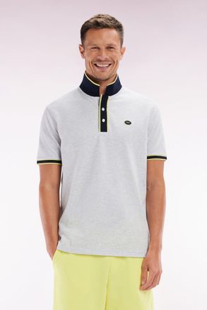 Eden Park Polo &Agrave; Manches Courtes En Coton Jaune Rayures Color&eacute;s Coupe D&eacute;contract&eacute;e