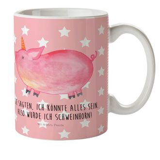 Mr. & Mrs. Panda Kindertasse Einhorn Schwein - Geschenk, Bruchsicher, Unicorn, Kinderbecher Mit Spruch, Kindergeburtstag, Party, Trinklernbecher, Einh&ouml;rner, English, F