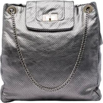 Chanel Pre-owned Perforated Flap Tote - Femme - Pre-owned - Gris - Taille: ONE Size