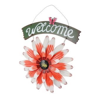 Lurrose Eisen Willkommensschild Sonnenblume Türschild Zum Aufhängen Vintage Tür Dekoration Innenbereich