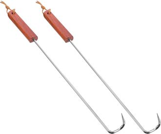 BESPORTBLE jojofuny 2er-Pack tragbare Grillgabeln aus Edelstahl, hitzebest&auml;ndig und antihaftbeschichtet, f&uuml;r Steakspie&szlig;e und Grillfleisch - leicht, formstabil, i