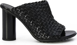 Bottega Veneta Femme, Chaussures, Noir, Taille: 39 EU Mules &agrave; talon bloc en cuir tress&eacute;