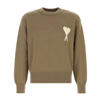 Ami Homme, Pulls, Beige, Taille: XL De Coeur Crewneck Sweater