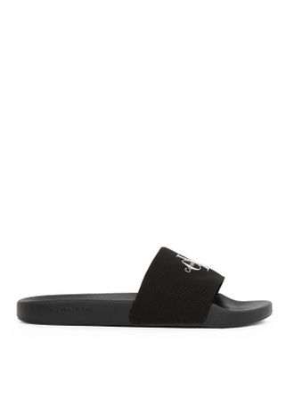 Calvin Klein Damen Slide Monogram Wmns Yw0yw01835 Zehentrenner, Black Black Bright White, 42 EU
