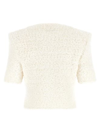 Balmain Plumetis Tweed Cardigan - Cream