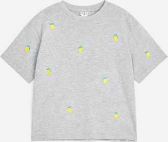 Arket Besticktes T-Shirt -Grau