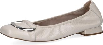 Caprice Damen Ballerinas aus Leder Elegant, Cremefarben (Pearl Perl Dee), 37 EU