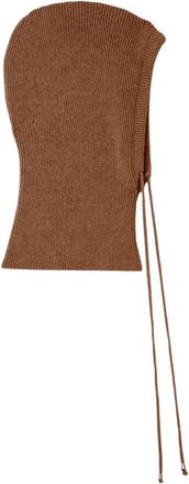 Weili Zheng Femme, Accessoires, Brun, Taille: ONE Size Ribbed Knit Balaclava