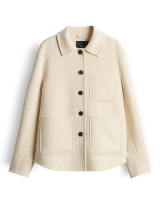 someday Wolljacke NATTA Regular im Overshirt Stil lockere Passform, gerader Schnitt, gek&auml;mmte Oberfl&auml;che, Woll-Optik