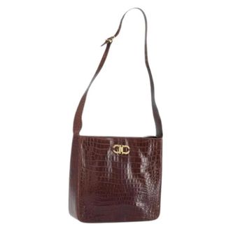 Ferragamo Pre-owned Leder-Umh&auml;ngetasche - - Pre-owned - Damen - Braun - ONE SIZE
