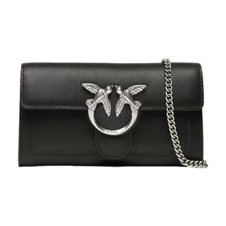Pinko Schwarze Leder-Umh&auml;ngetasche - - Bags - Damen - Schwarzk - ONE SIZE