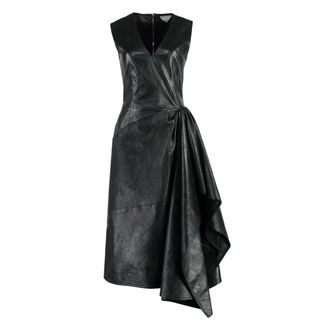 Bottega Veneta Lammleder Asymmetrisches Saumkleid - - Dresses - Damen - Gr&uuml;n - S