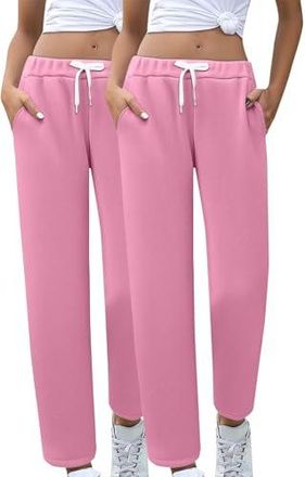 Generic Lot de 2 Pantalon De Running Femme Chic &Eacute;t&eacute; Pant Longue Stretch Tendance Comfy Streetwear D&eacute;tente Mode Costume Classique Basique Taille Elastique 2026