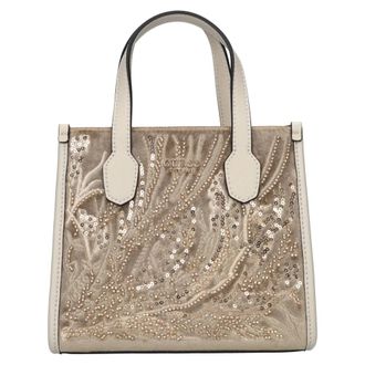 Guess Silvana Velvet Mini Handbag - - Bags - Damen - Beige - ONE SIZE