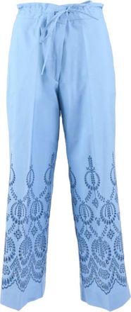 P.A.R.O.S.H. P.a.r.o.s.h., Femme, Pantalons, Bleu, Taille: 42 FR Cannes Wide Pantalons