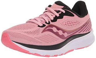 Saucony Womens Ride 14 Running Shoe, Rosewater/Punch, 5