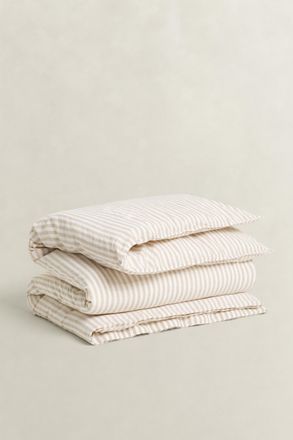 GANT Wohnaccessoires Cotton Linen Striped Doppelbettbezug (200x220) OAT BEIGE