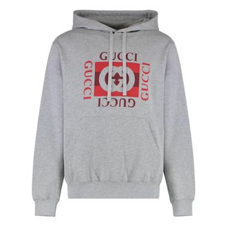 Gucci Logo Print Hoodie - - Sweatshirts & Hoodies - Herren - Grau - L