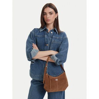 Tommy Jeans Handtasche Tommy Jeans Tjw Slouchy Suede Shoulder Bag AW0AW18859 Braun
