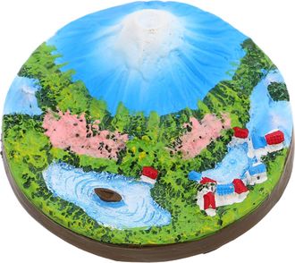 Artibetter Handgefertigte Mini Resin Statue Japanische Micro Landschaft Handbemalt Bonsai Mount Fuji Dekoration Kleines Wohnraum Ornament Geschenk