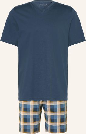 Schiesser Shorty-Schlafanzug Casual Essentials blau