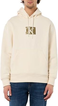 Calvin Klein Soft Box Monogj30J327093 Sweatshirt &agrave; Capuche, Antique White, XL Homme