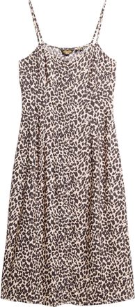 Superdry Damen Bedrucktes Midi-Tr&auml;gerkleid mit Knopfleiste Pink Animal-Print 36