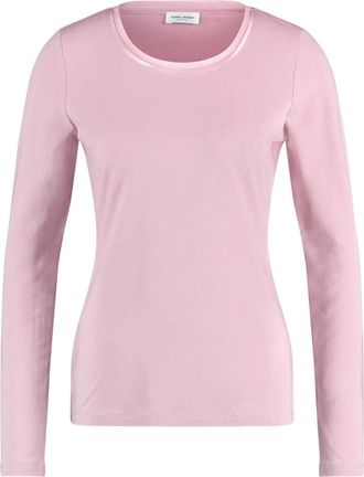Gerry Weber Femme, Tops, Rose, Taille: 36 FR Haut &agrave; Manches Longues avec Garniture en Mousseline et Satin