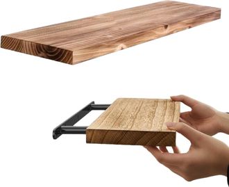 Generic Schwebendes Wandregal aus Holz, 40 x 15 x 2 cm, Massivholz-Display f&uuml;r Pflanzen, B&uuml;cher, Rahmen und Dekorationszubeh&ouml;r, ideal f&uuml;r die Aufbewahrung im 