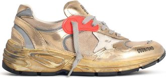 Golden Goose Running Dad Baskets Lear Blend lamin&eacute;es dor&eacute;es et blanches