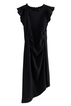 Next Midikleid Kurz&auml;rmeliges Midikleid mit R&uuml;schen (1-tlg)