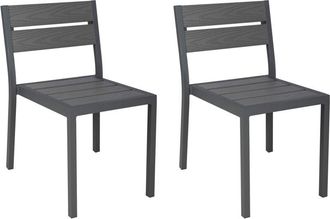 M&S Collection M&s - Lot de 2 chaises en aluminium et bois Gris