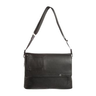 Piquadro Leder Messenger Tasche Laptop Schwarz M&auml;nner - - Bags - Herren - Schwarzk - ONE SIZE