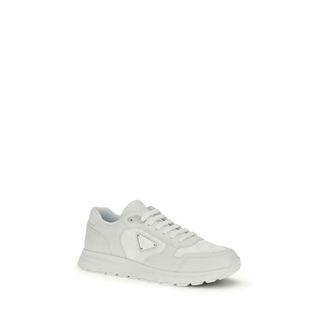Prada Mens White Recycled Polyamide Athletic Sneakers