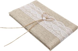 BESPORTBLE Gästebuch mit Leinenbezug Anwesenheitsliste für Feiern Party Gästebuch für Persönliche Einträge und Erinnerungen