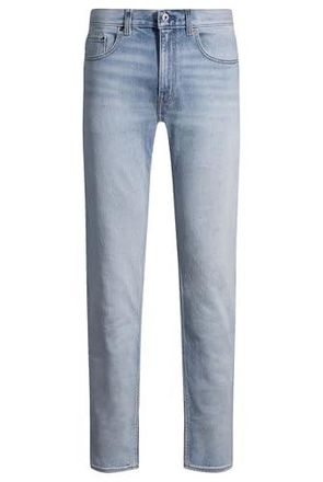 HUGO BOSS Hommes Ash Jean Slim en Denim Bleu Stone-Washed