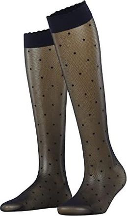 Falke Dot 15 DEN W Kh transparentes fantaisie 1 paire, Chaussettes longues Femme, Bleu Marine 6179, 39-42