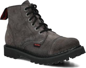 Nagaba Bottes Féminins de combat - Armée Ranger 6H Ultra Léger Chaussures en cuir Grunge - Unisexe, 6 boulons - Graphite - 39