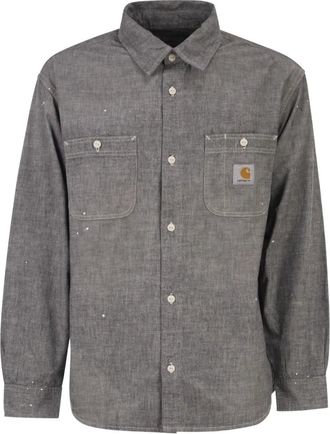 Carhartt Work in Progress Homme, Chemises, Gris, Taille: M Chemise &agrave; poche poitrine avec logo