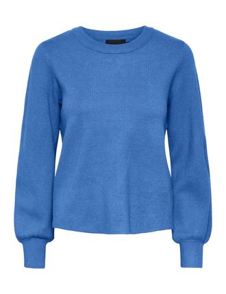 Pieces Damen Pcjenna Ls O-Neck Knit Noos Bc, French Blue, XS