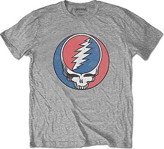 Grateful Dead T-Shirt Steal Your Face Classic - Adulte (XS) (Gris)