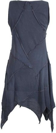 vishes Zipfelkleid Armloses einfarbiges Patchwork Zipfelkleid Hippie, Goa, Boho, Ethno Style