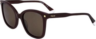 Polaroid Femme, Accessoires, Brun, Taille: ONE Size Lunettes de Soleil Rouges en Acétate Polarisé